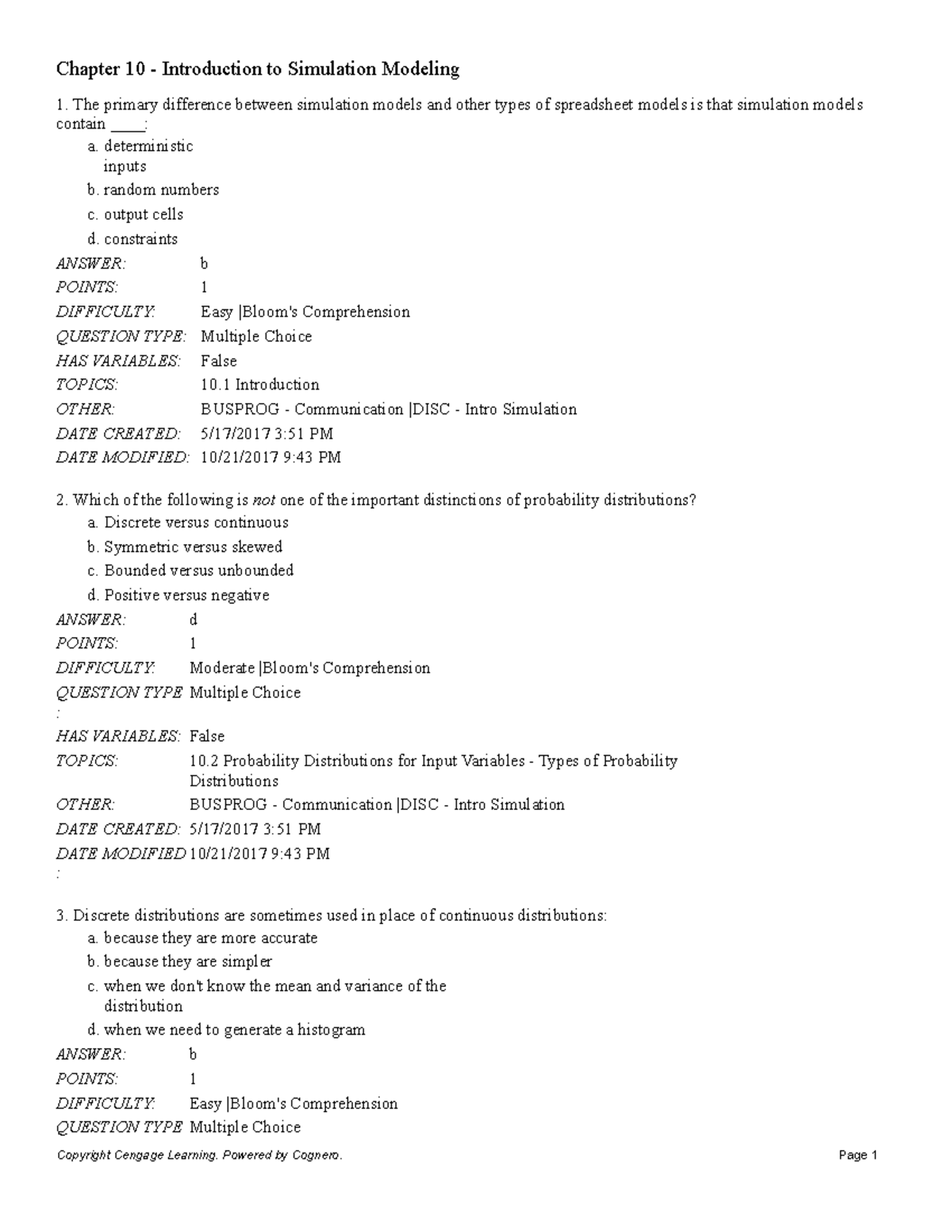 Chapter 10 Introduction to Simulation Modeling asdasd - The primary difference between ...