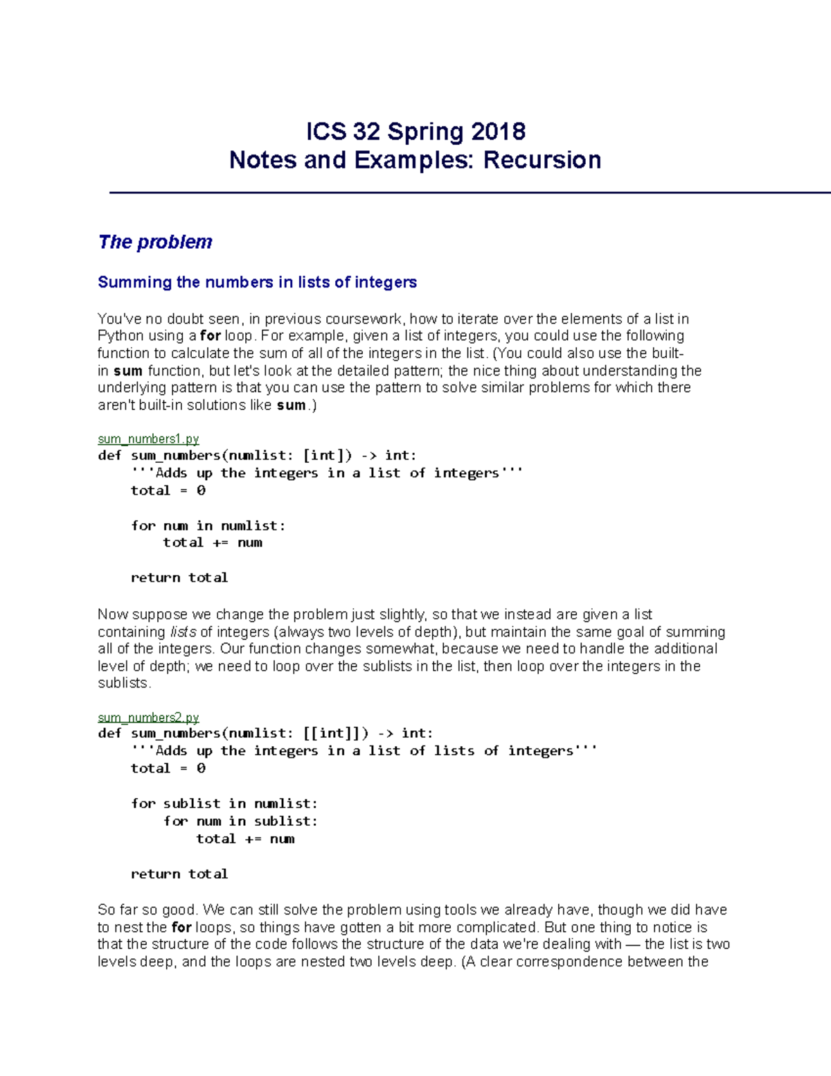 ICS 32 - 4:10 - Recursion - ICS 32 Spring 2018 Notes and Examples ...