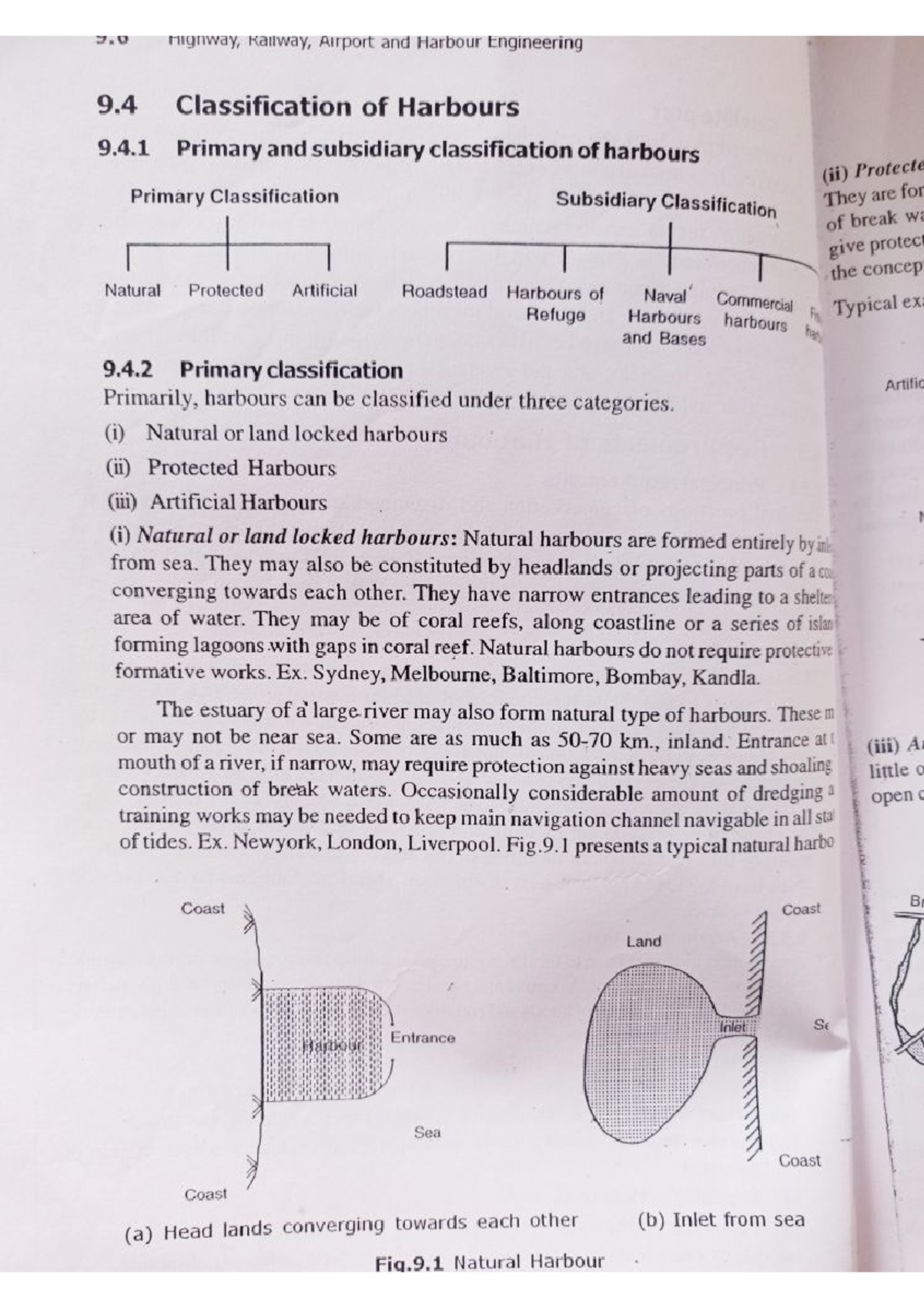 Classification of harbour - Civil Engineering - Studocu