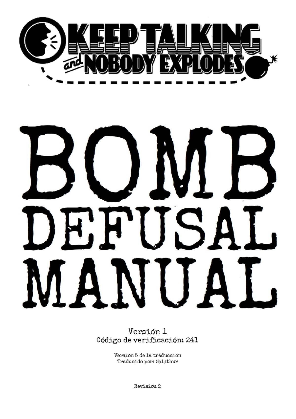 Bomb Defusal Manual en Español - Versión 1 Código de verificación: 241 ...