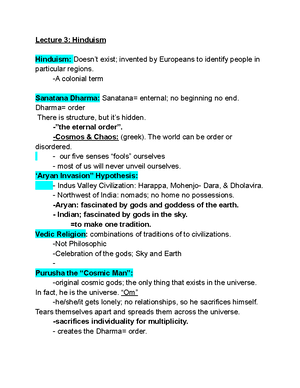 World Religion 101 102 - Lecture notes from Professor Alex Snow ...