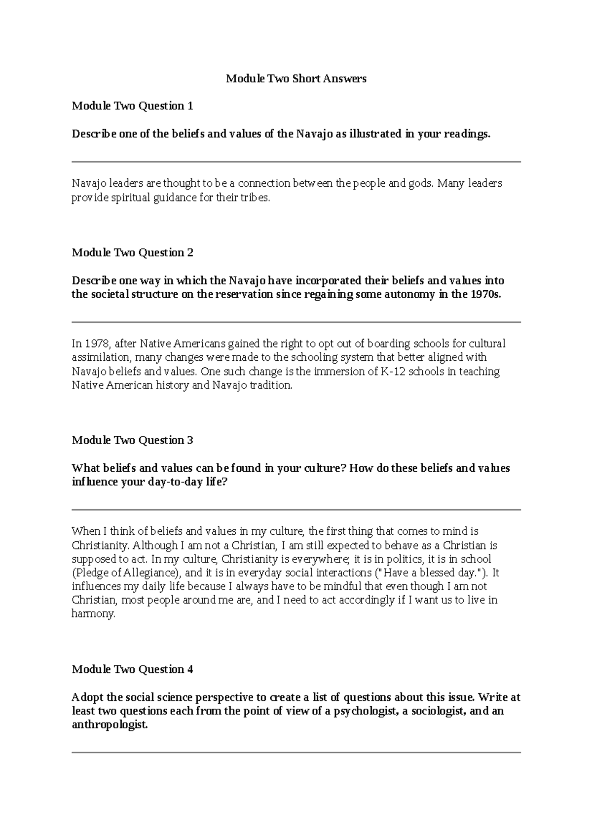 Module 2 - Short Responses - Module Two Short Answers Module Two ...