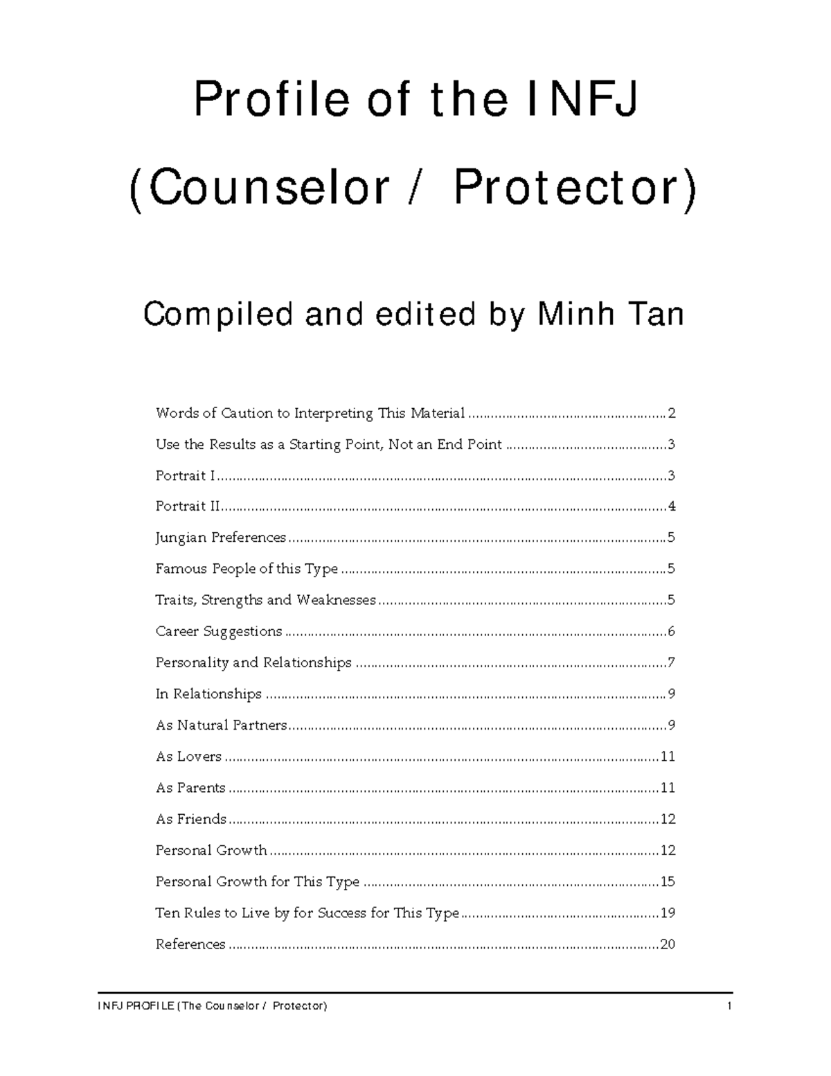 INFJ profile counselor & protector - Profile of the INFJ (Counselor ...