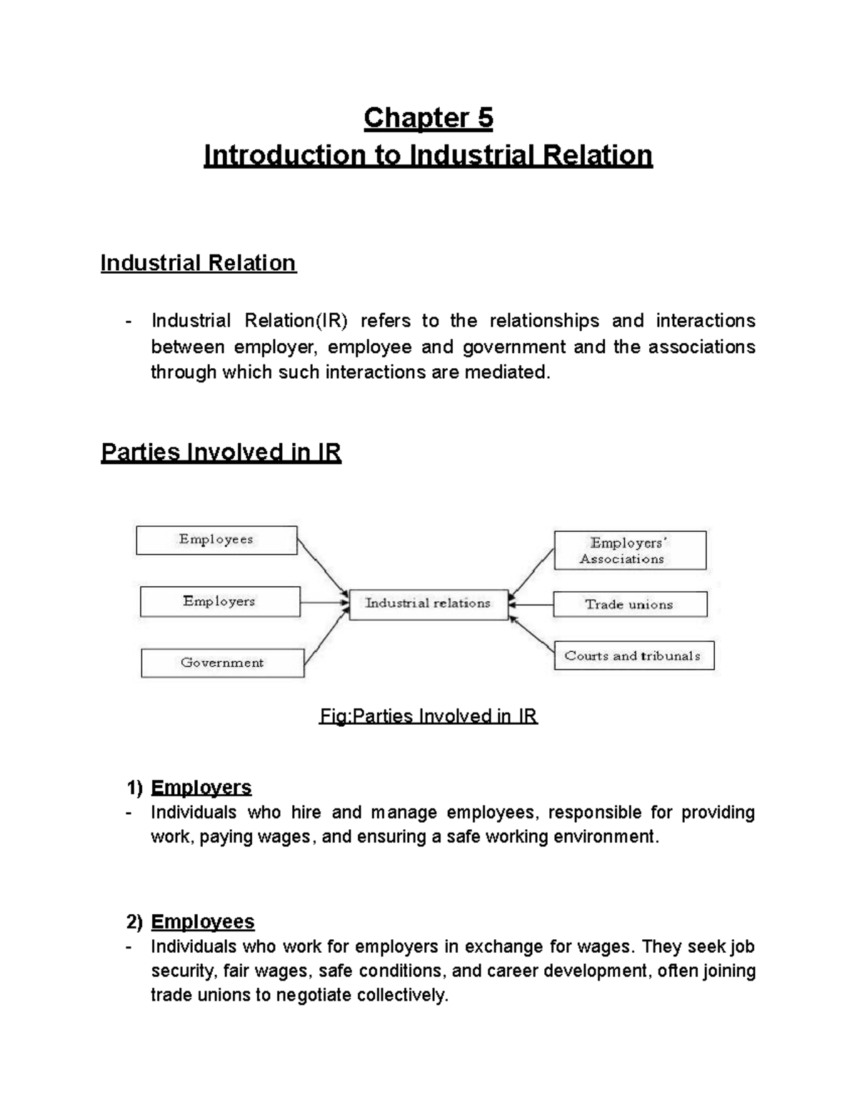 OM - Useful Notes of OM - Chapter 5 Introduction to Industrial Relation ...