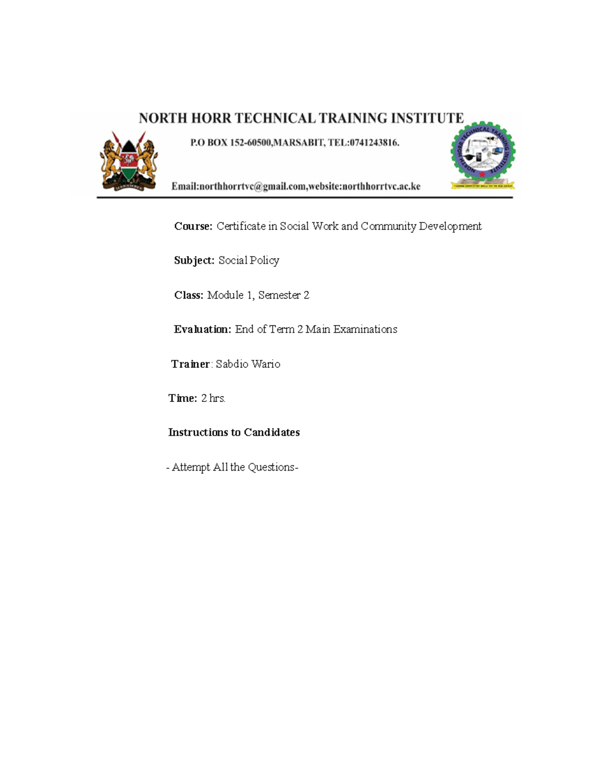 Social Policy - Course: Certificate in Social Work and Community ...
