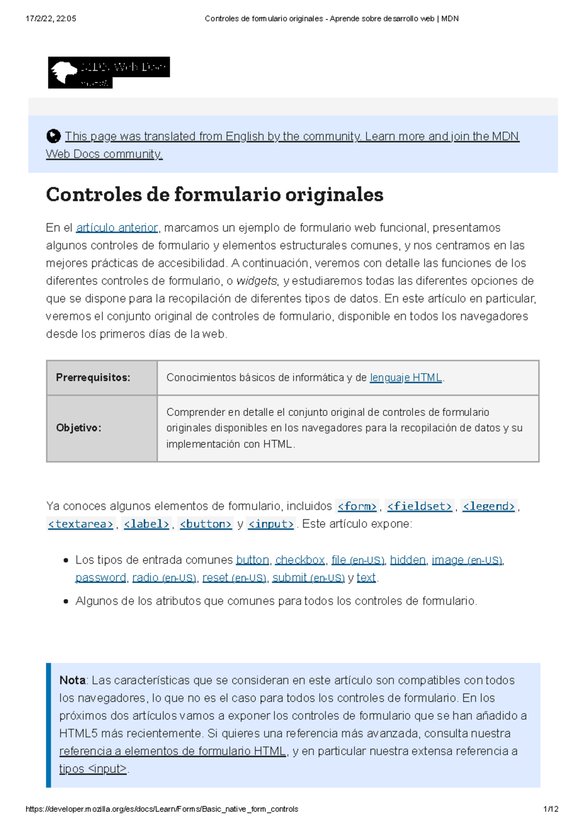 Controles De Formulario Originales Aprende Sobre Desarrollo Web Mdn This Page Was Translated 