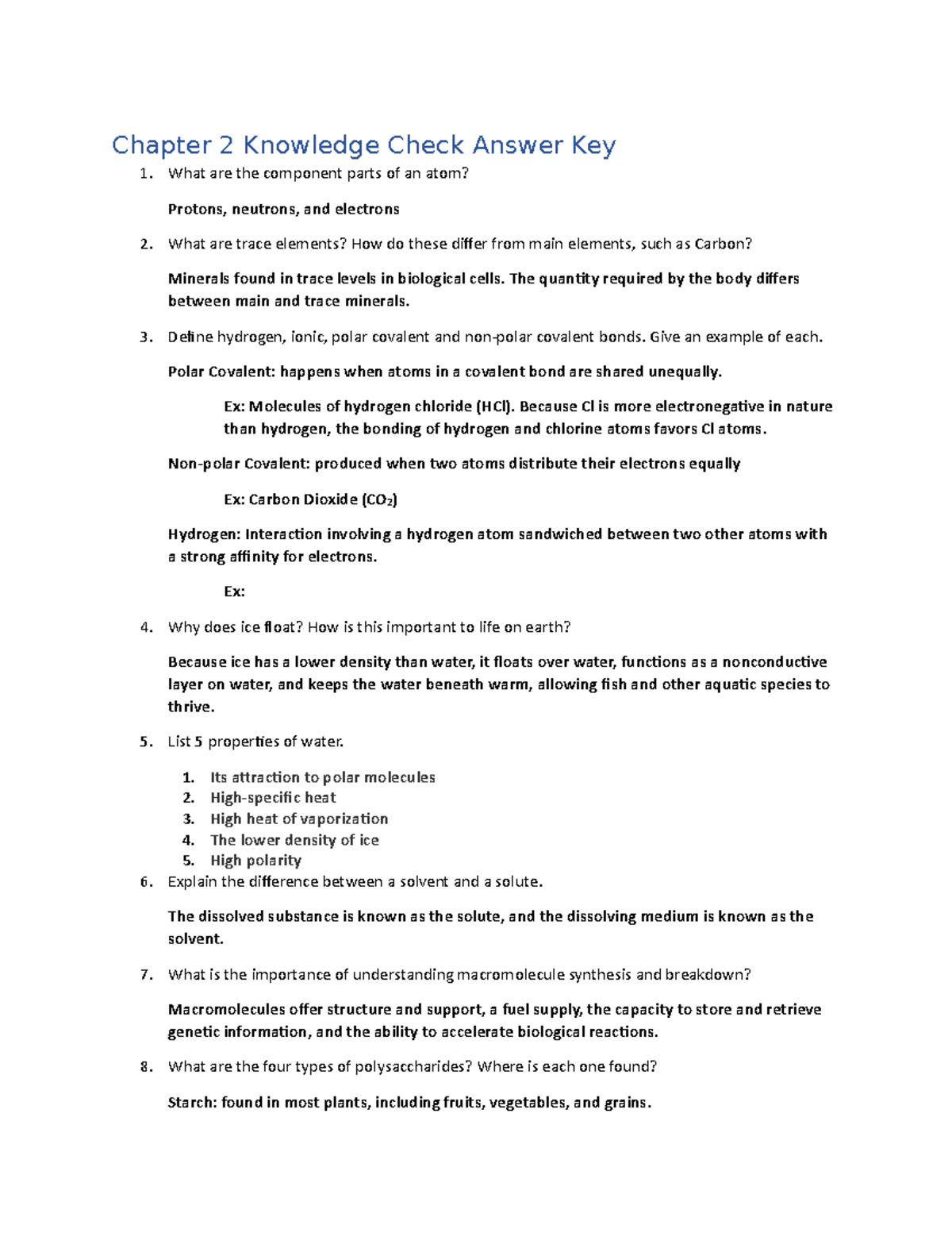 KC 2 - QUESTIONS USED FROM LECTURES - Chapter 2 Knowledge Check Answer ...