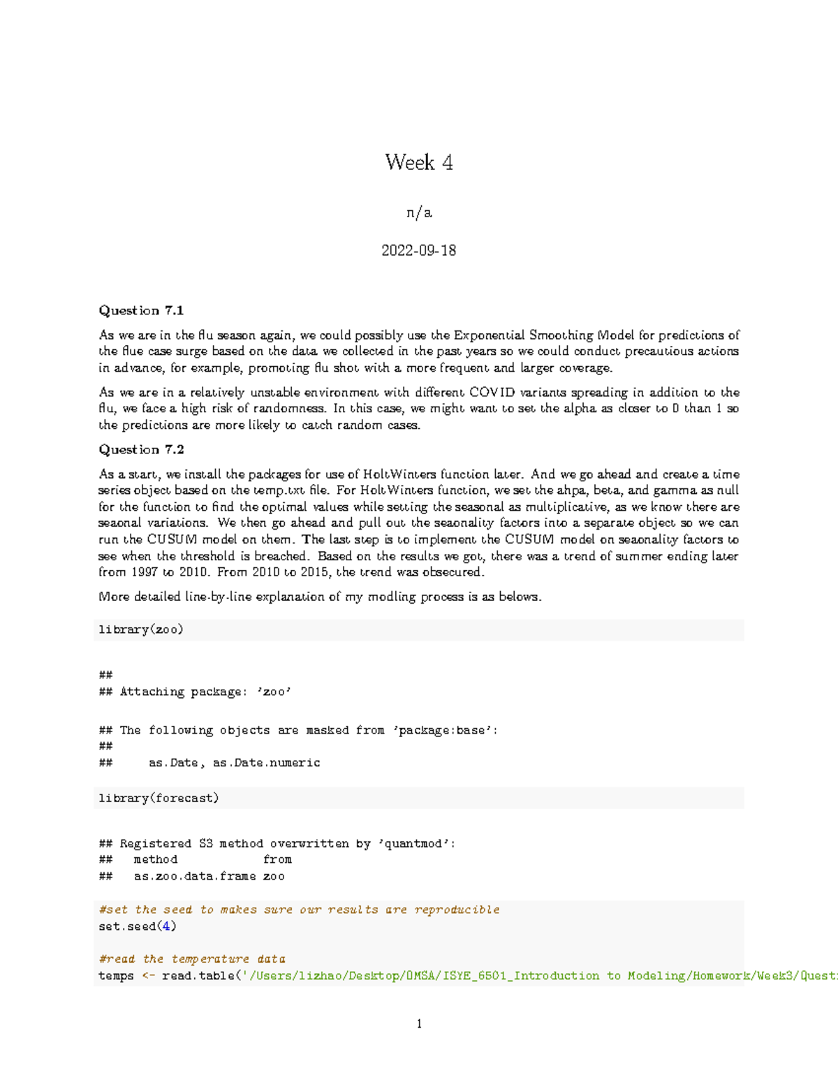 Week-4 Assignment Answers - Week 4 n/a 2022-09- Question 7. As we are ...