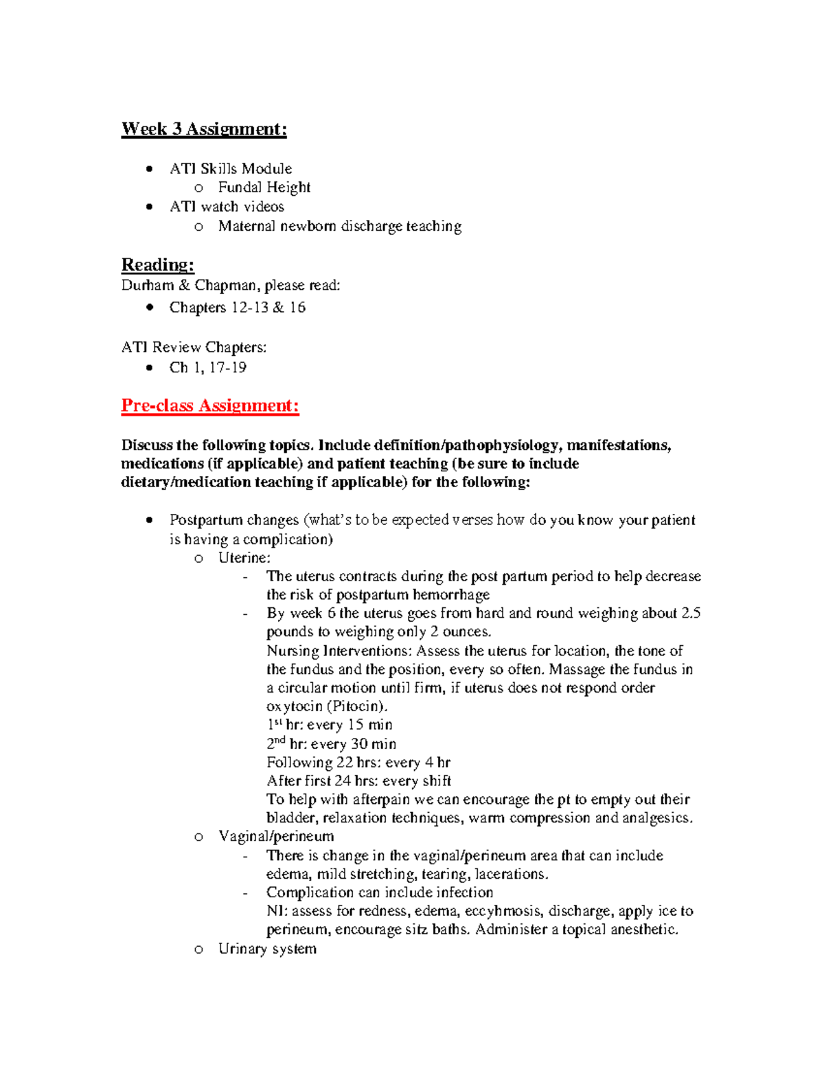 N306 week 3 PCA - WEekly assignment - Week 3 Assignment: ATI Skills ...