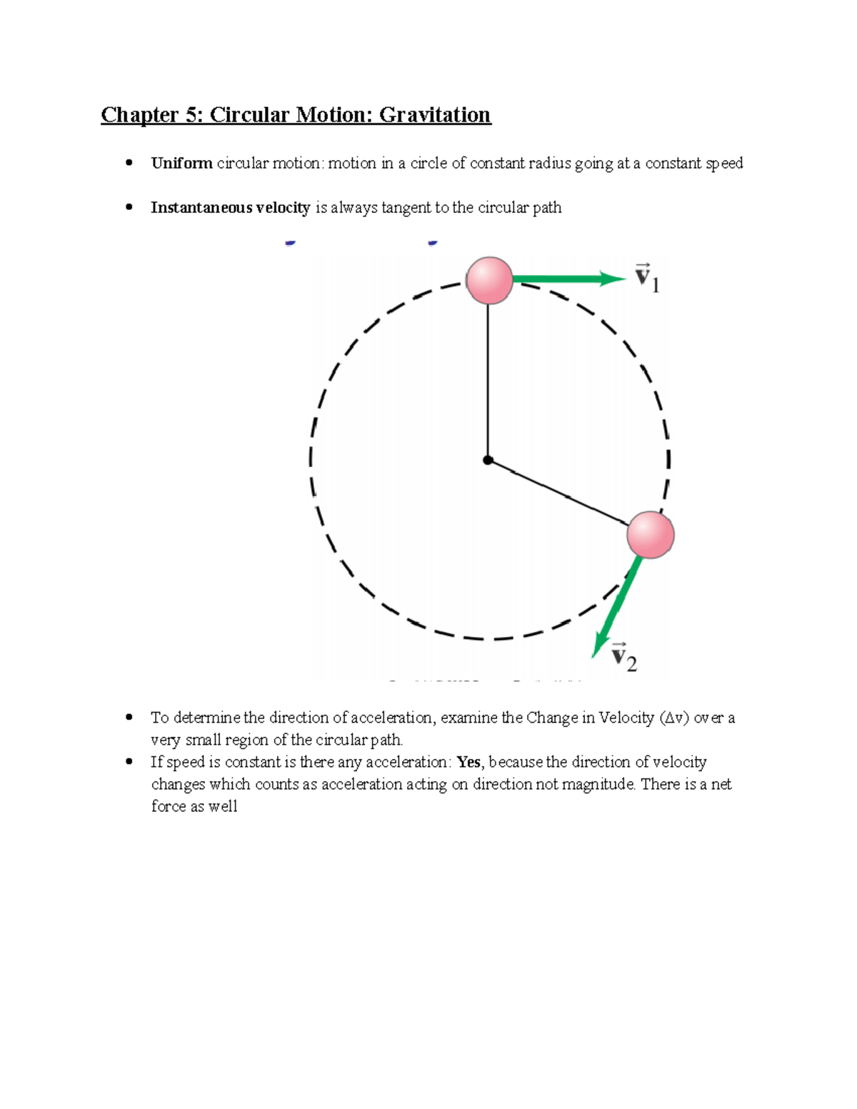 Physics Exam 2 - Chapter 5: Circular Motion: Gravitation Uniform ...