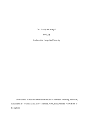 ACC 315 1-2 Problem Set - Course is over accounting information system ...