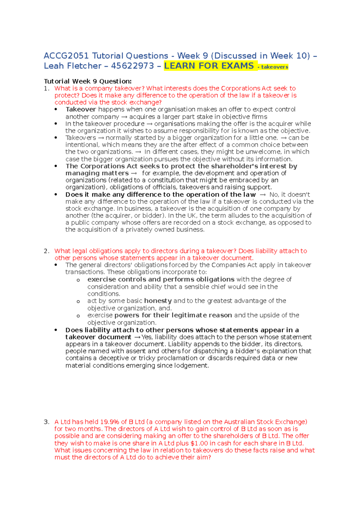 Wk 9 Tute Questions ACCG2051 - ACCG2051 Tutorial Questions - Week 9 ...