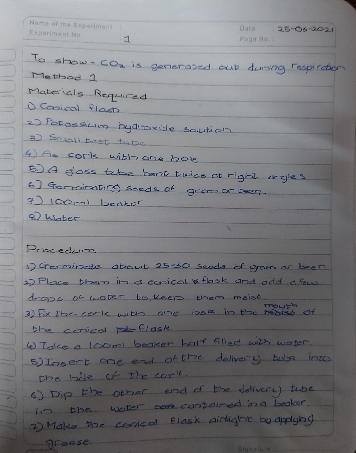 FNEWFELbio activity - Name of the Experiment Date 25-O6- Experiment No ...
