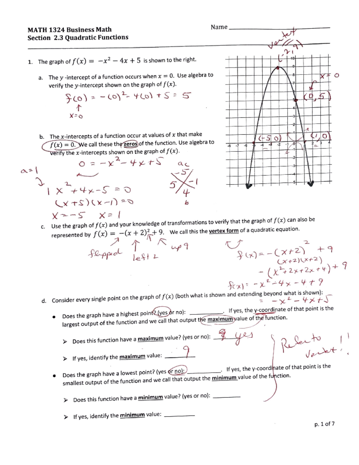 Bus Math 2-3 Notes KEY - POFT-1321 - Studocu