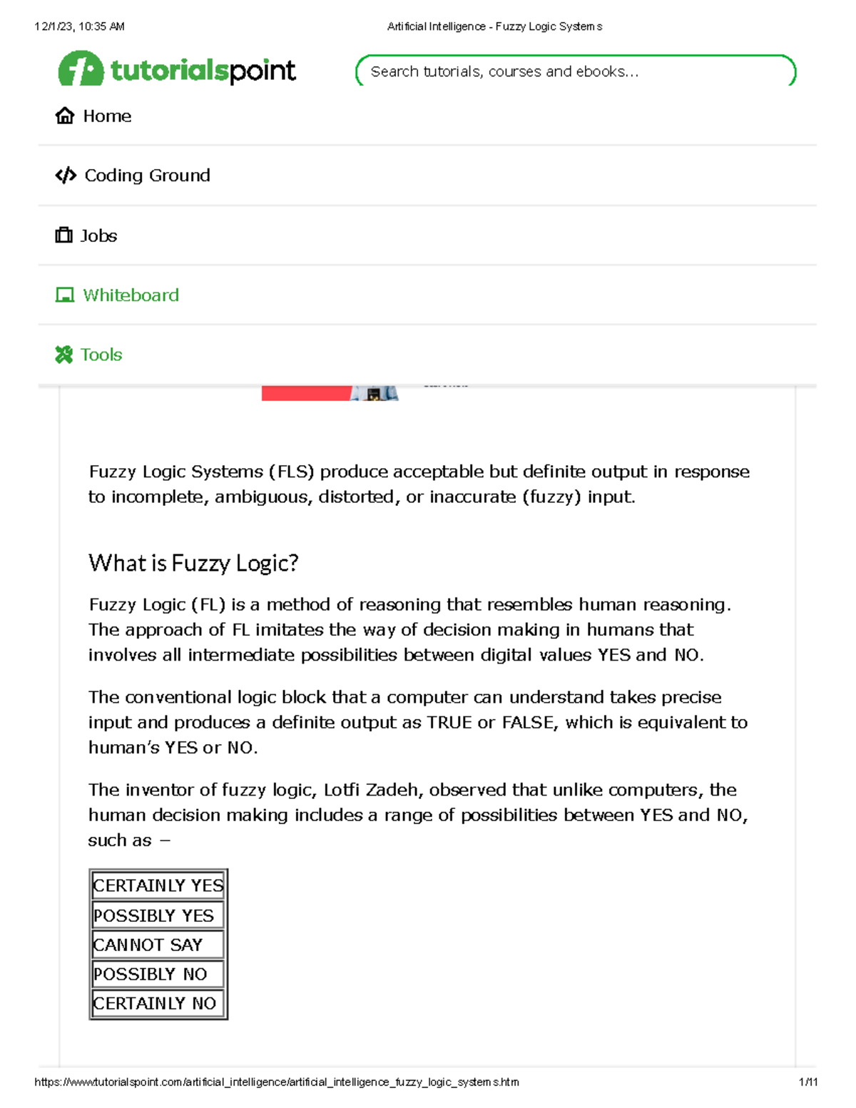 Fuzzy Logic Systems - Notes - Menu Login HTML CSS Javascript SQL Python ...