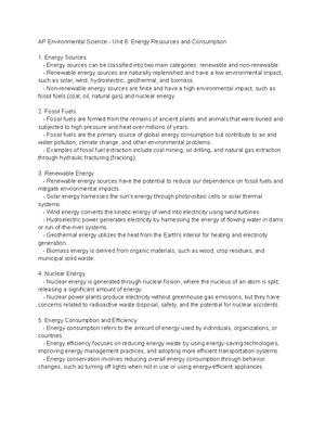 APES Notes - Unit 6 - Unit 6 Notes - Energy Resources and Consumption ...