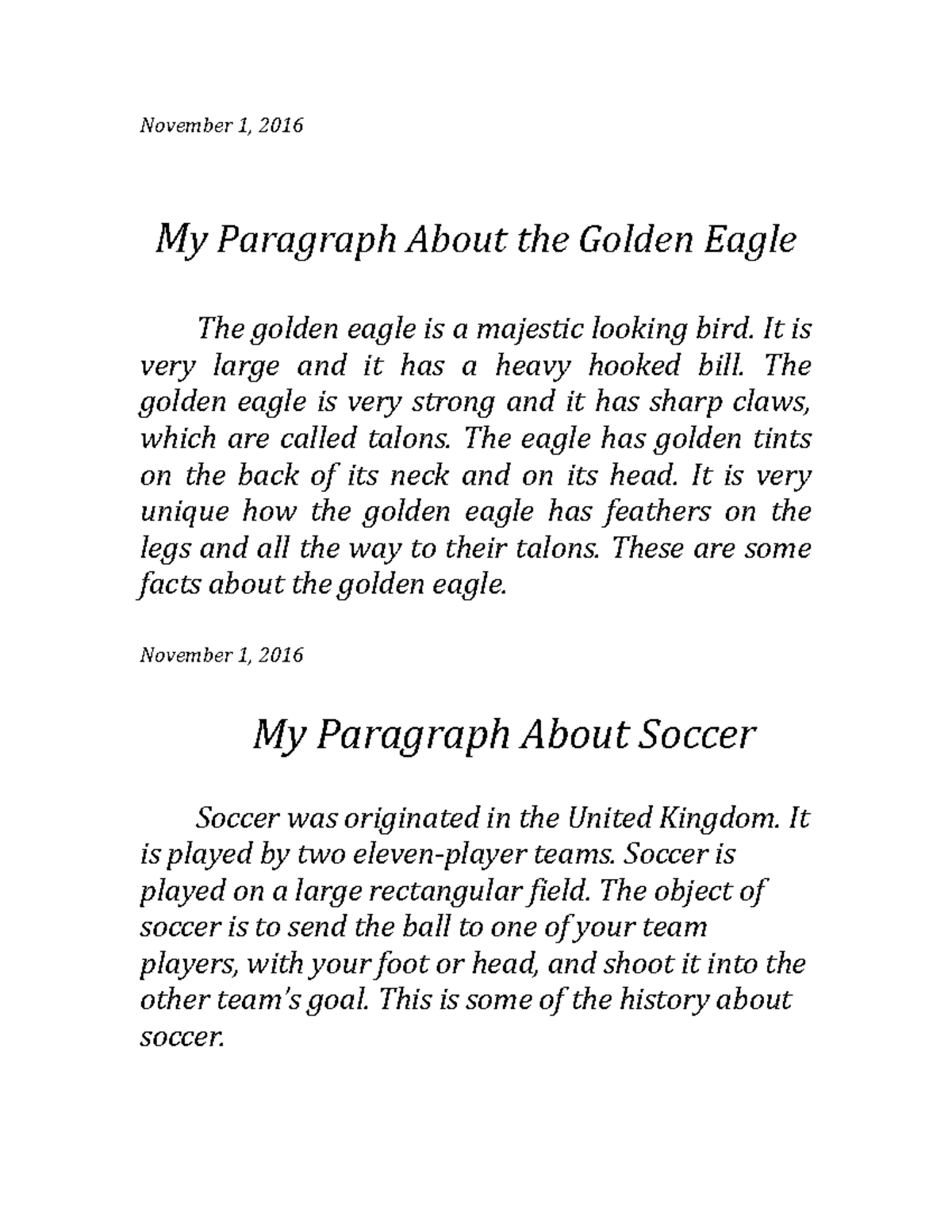 Paragraphs - nbcjsbds - November 1, 2016 My Paragraph About the Golden ...