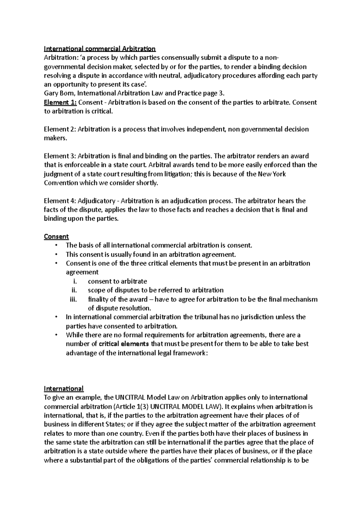 International commercial Arbitration - International commercial ...