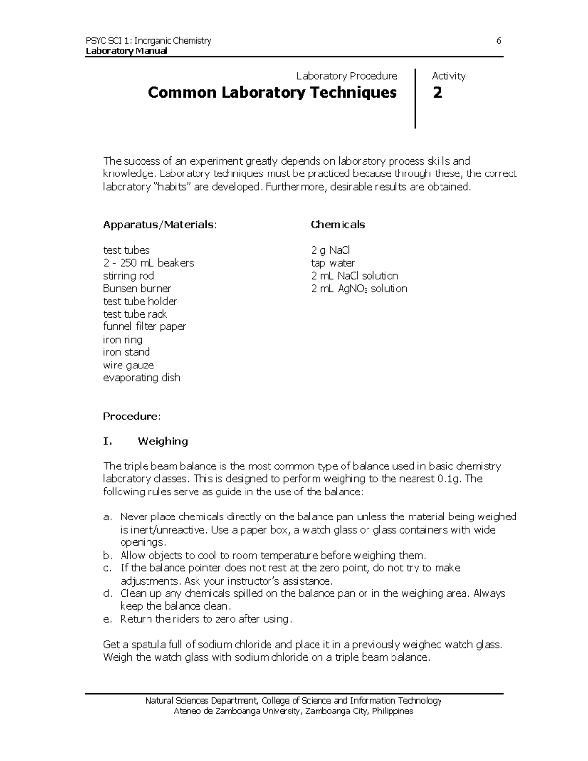 BL Inorg Chem Activity 2 Common Laboratory Operations - Revised 081620 ...