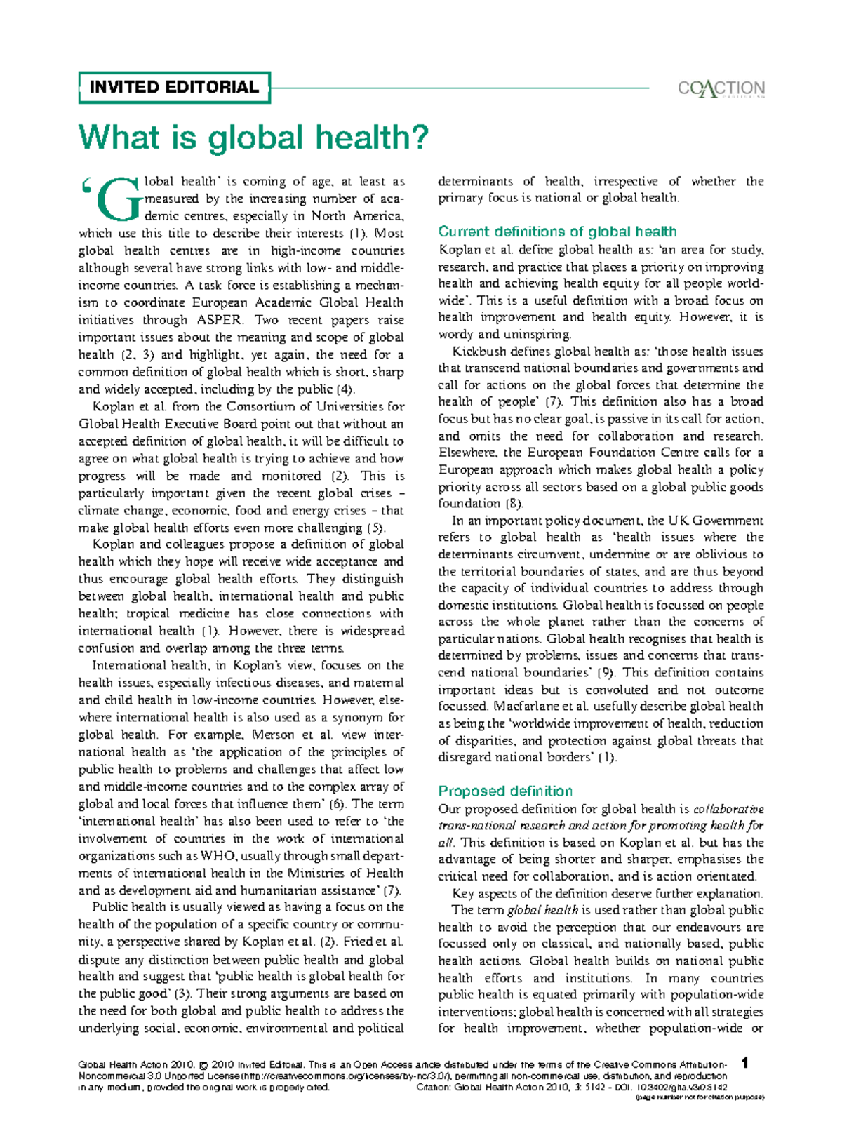 WHAT IS GLOBAL HEALTH - What is global health? ‘G lobal health’ is ...