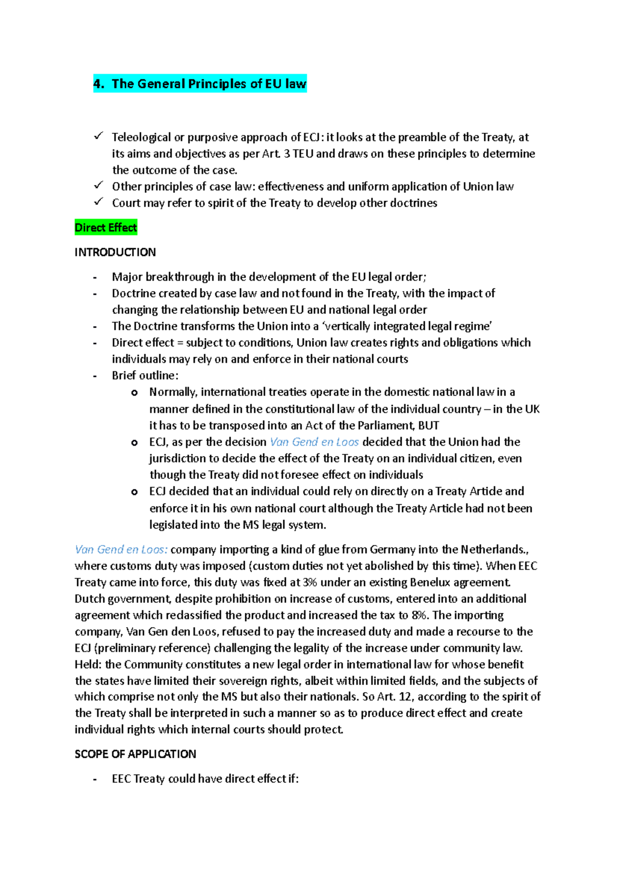 Chapter 5 general principles of EU law - 4. The General Principles of ...