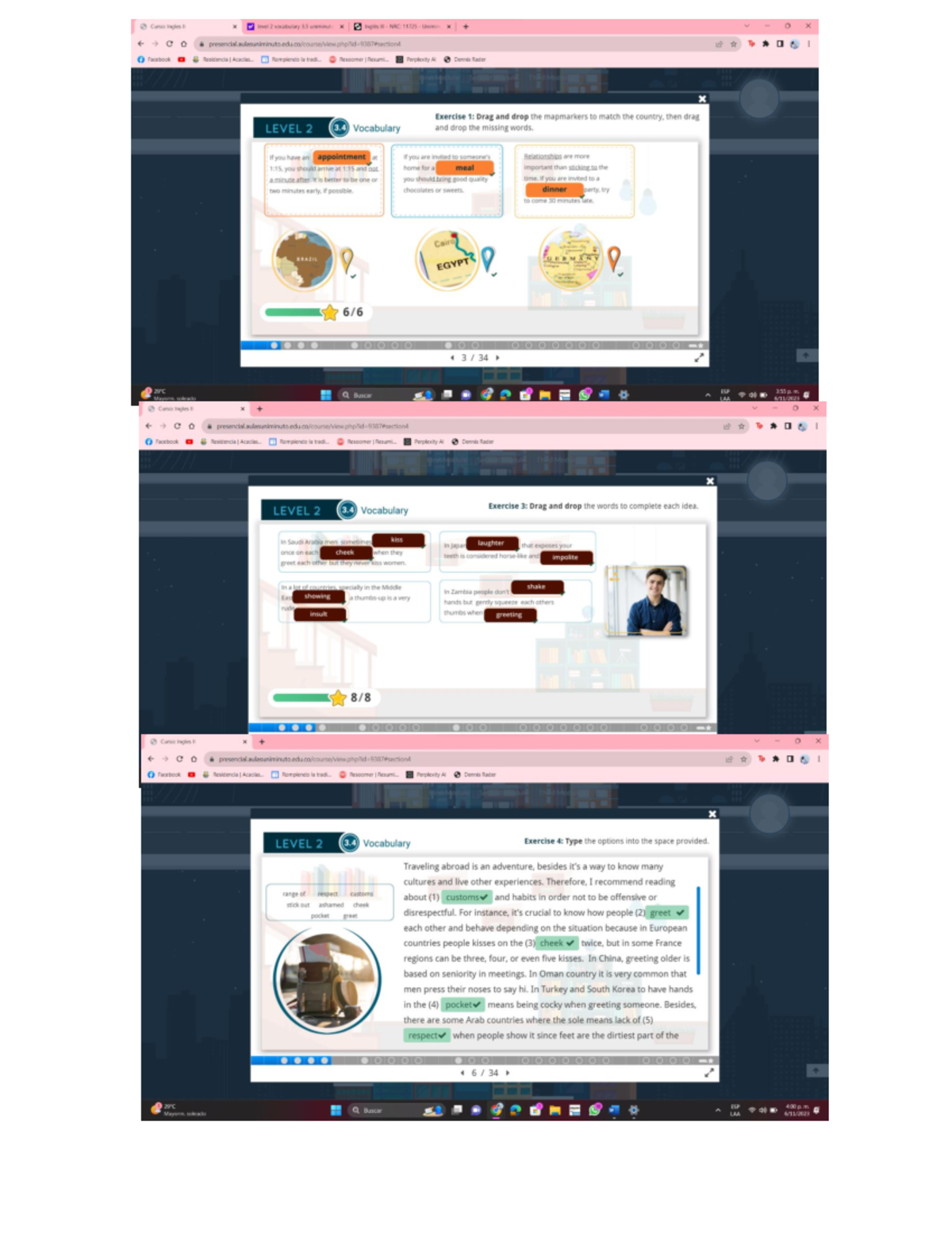 Level 2 Vocabulary 3.4 - Modulo 3 ingles II - Ingles II - Studocu