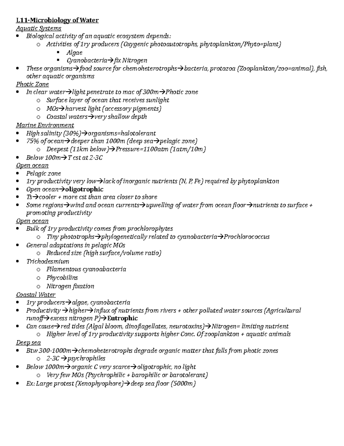 L11 - Lecture notes 11 - L11-Microbiology of Water Aquatic Systems ...