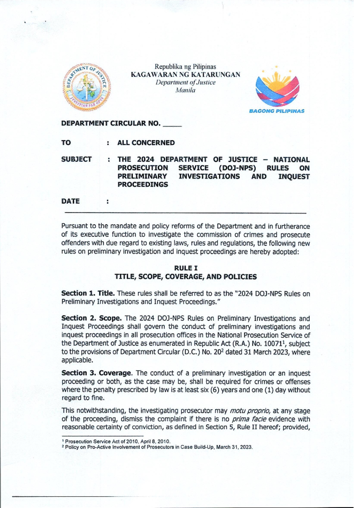 759145145 2024 DOJ NPS Rules ON Preliminary Investigations AND Inquest ...