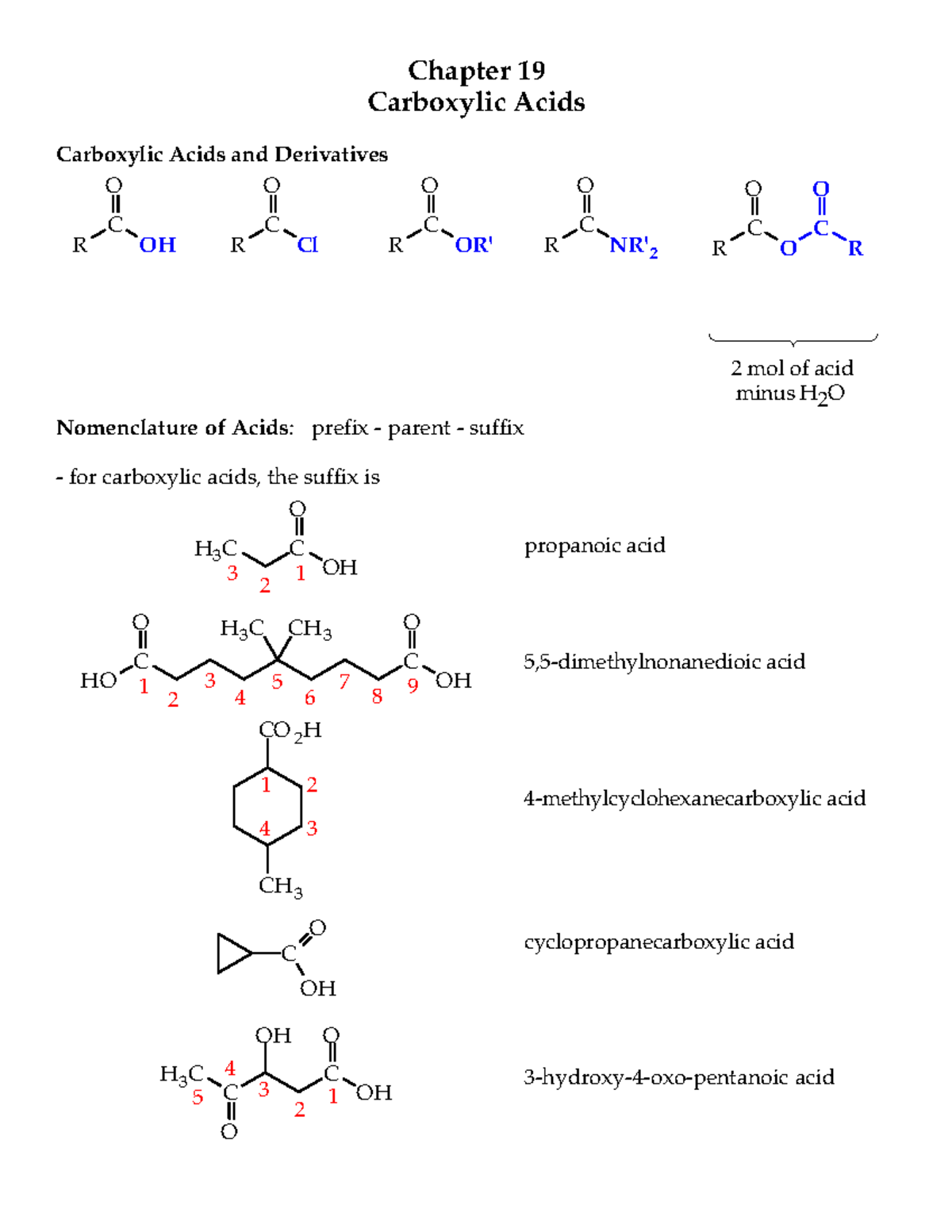 Summary Organic Chemistry - Carboxylic acids - Chapter 19 Carboxylic ...