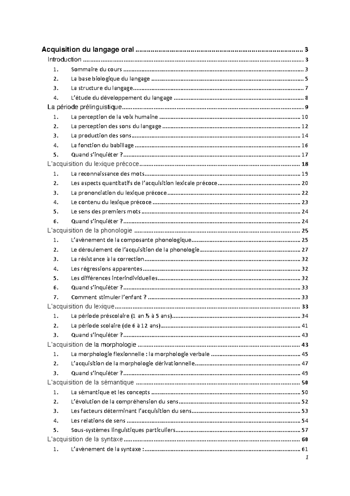 Acquisition du langage oral - complet - Warning: TT: undefined function: 32 Warning: TT ...