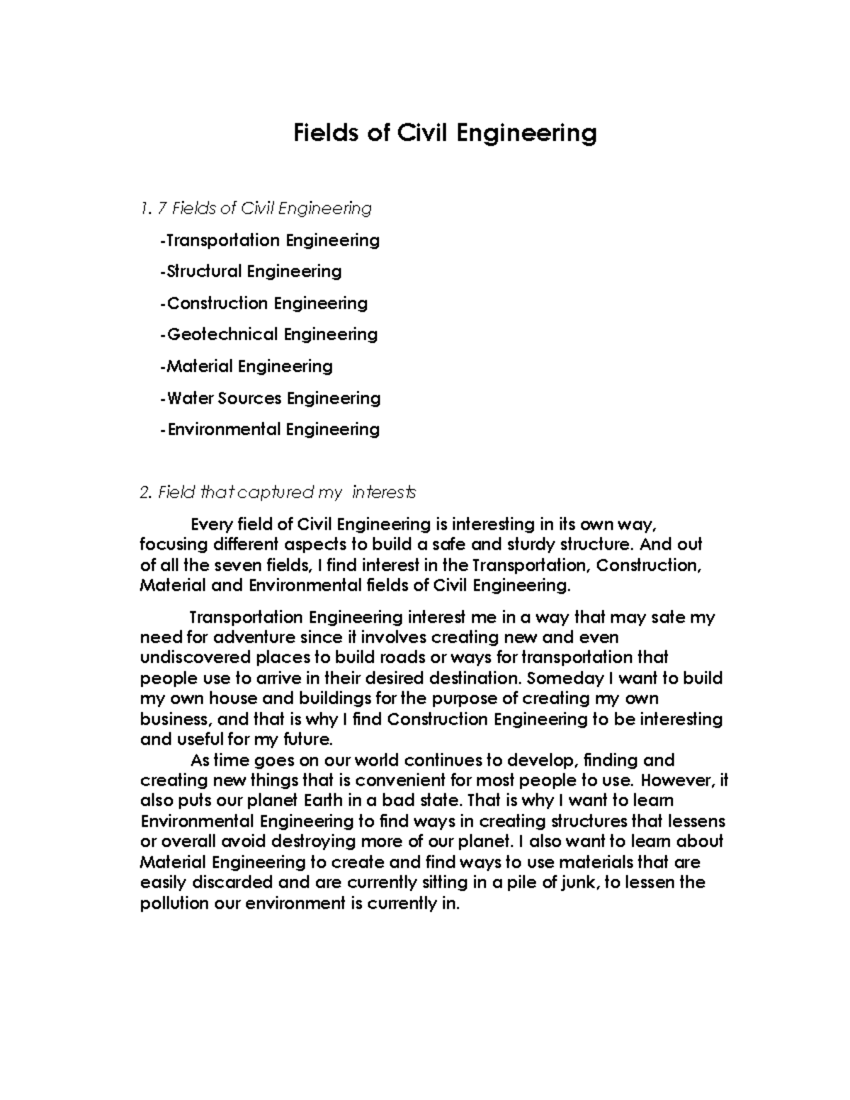 Fields of Civil Engineering - 7 Fields of Civil Engineering ...