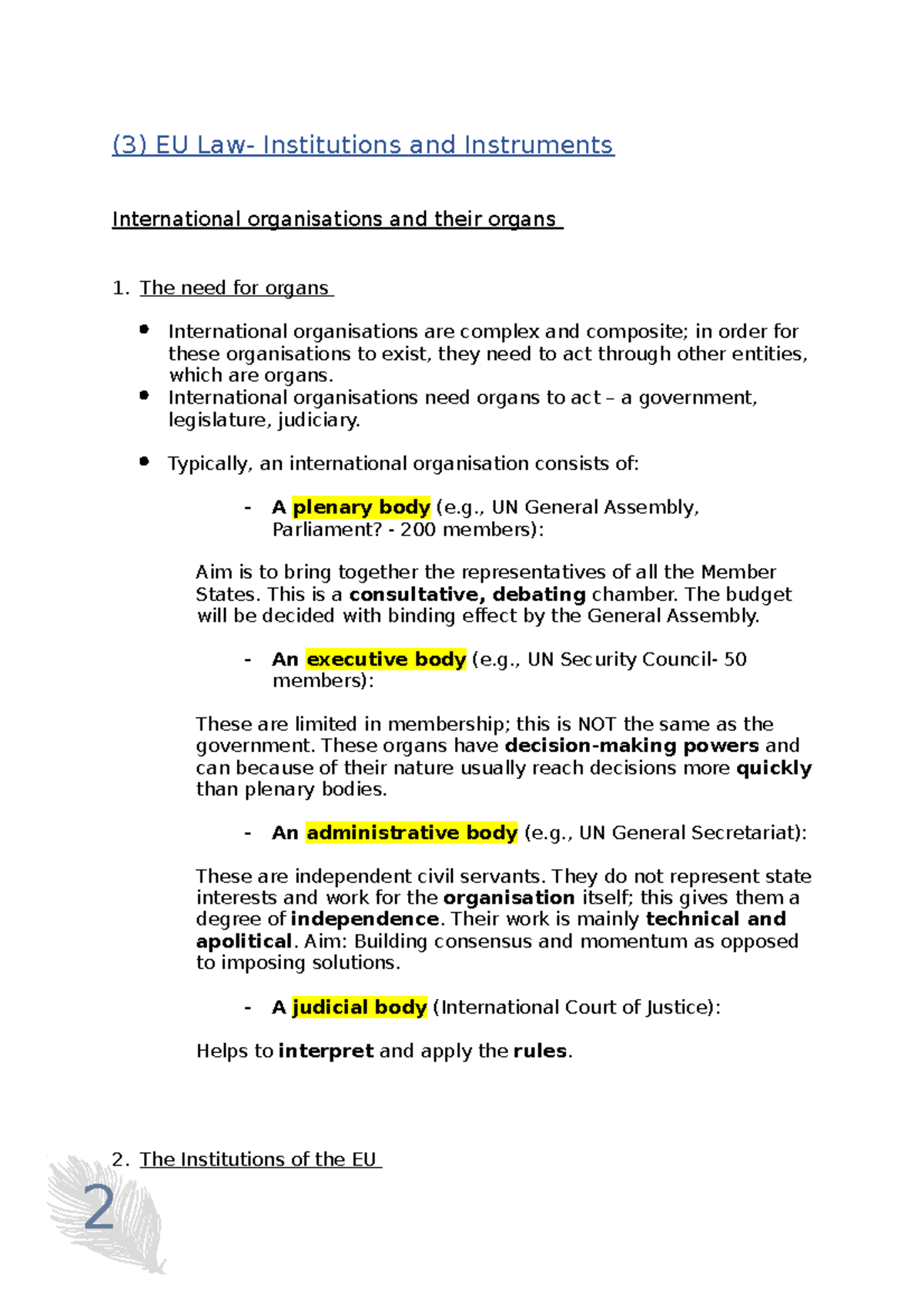 (3) Institutions and Instruments - (3) EU Law- Institutions and Instruments International - Studocu