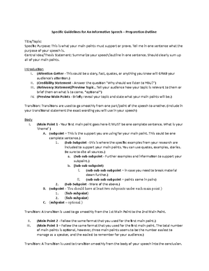 Speech outline - this is an essay about what path to take to get to a ...