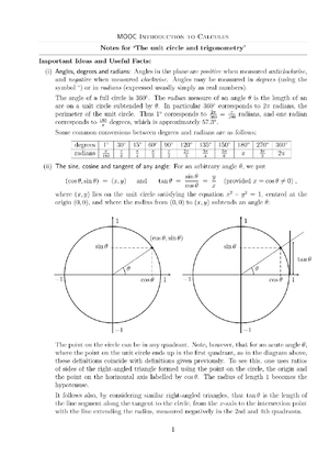 Trigonometry class notes - REVIEW MATH TRIGONOMETRY Name Course & Yr ...