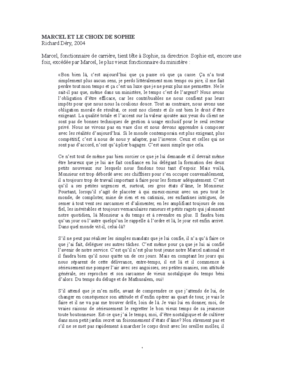 Marceletlechoixde Sophie - MARCEL ET LE CHOIX DE SOPHIE Richard Déry ...