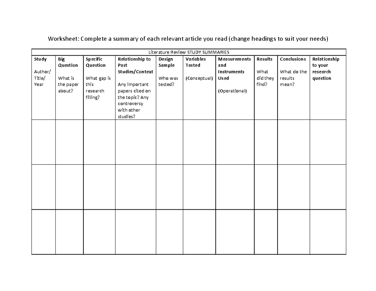 Matrices-Worksheet - test - Worksheet: Complete a summary of each ...