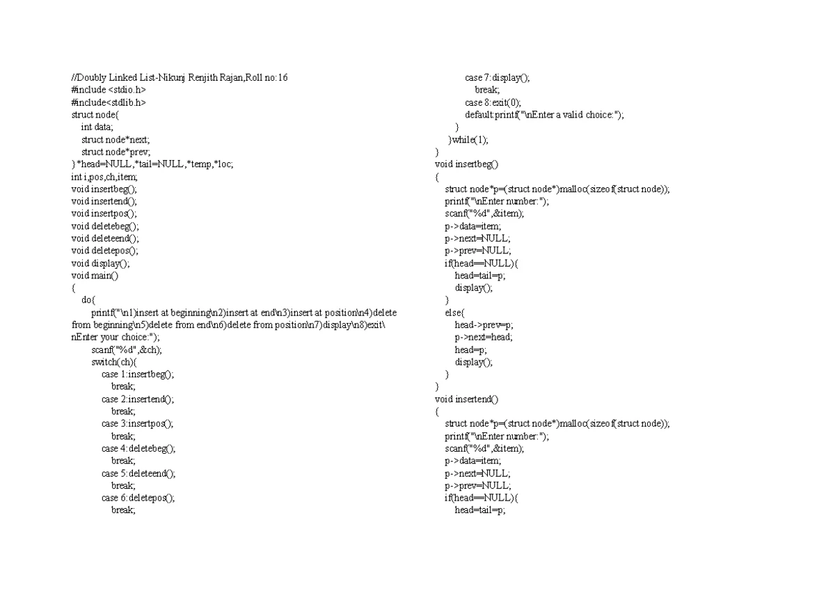 Program For Traversing A Graph Through Bfs And Dfs Adjacency Matrixn