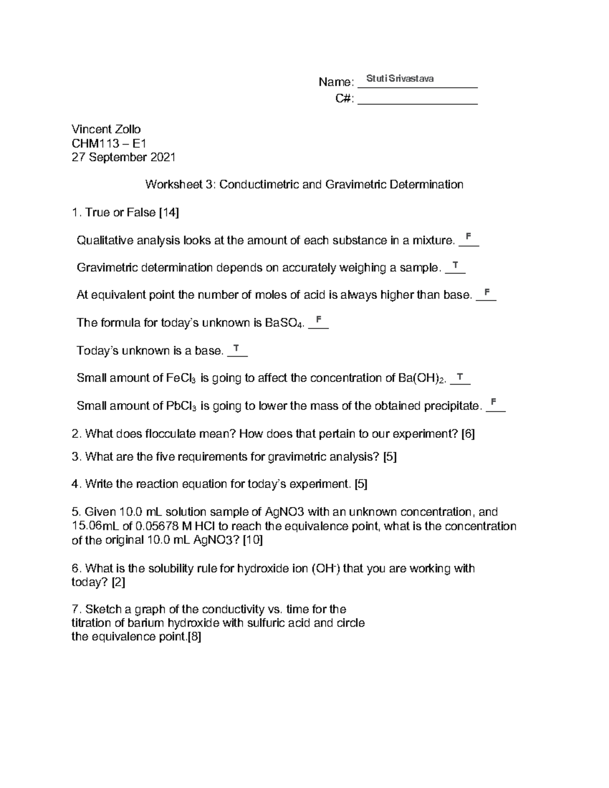 Worksheet 2-Conductimetric - Name: __________________ C# ...