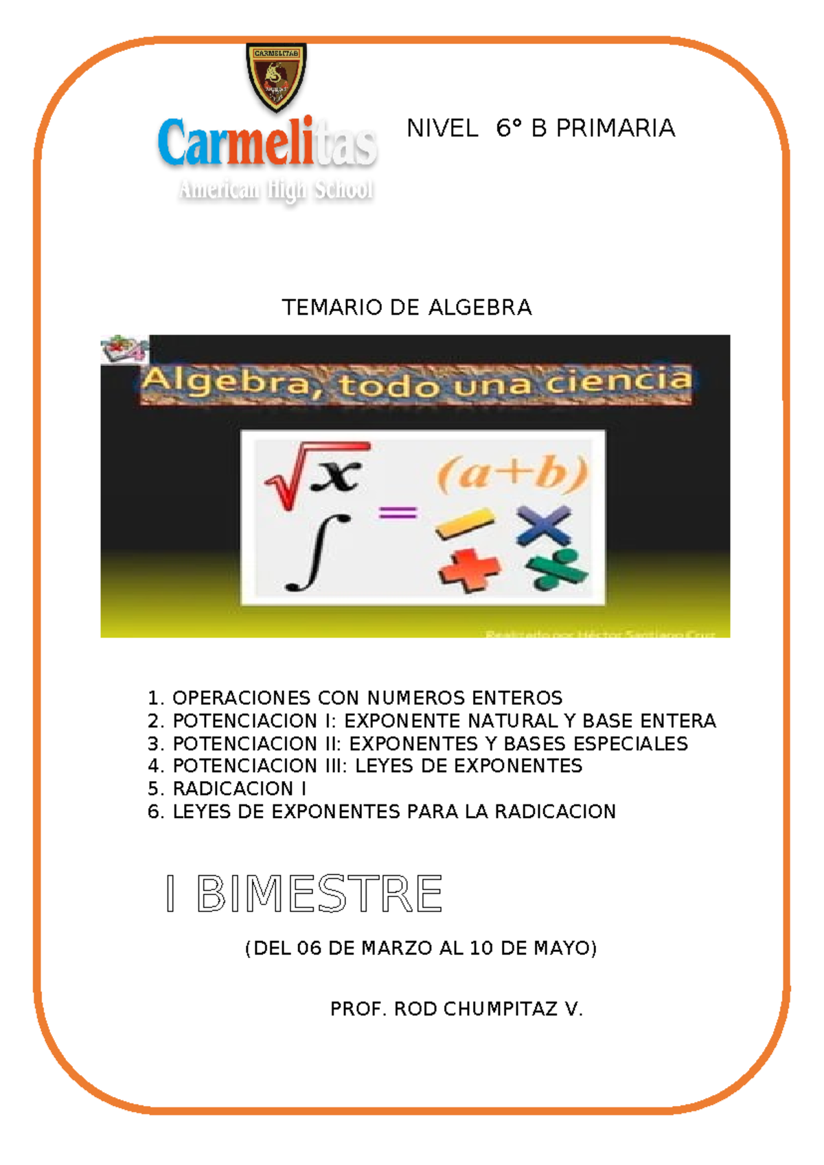 6 B Algebra - dfgggg - matematicas 4 - NIVEL 6° B PRIMARIA TEMARIO DE ...