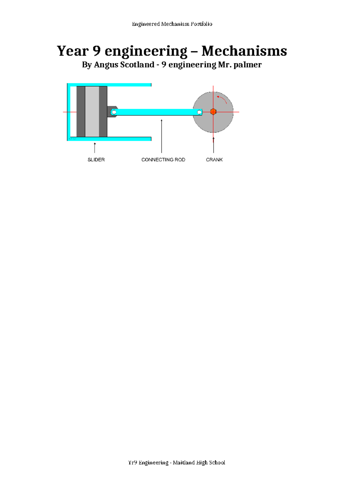 Portfolio Template Mechanisms Task 3 - Year 9 engineering – Mechanisms ...