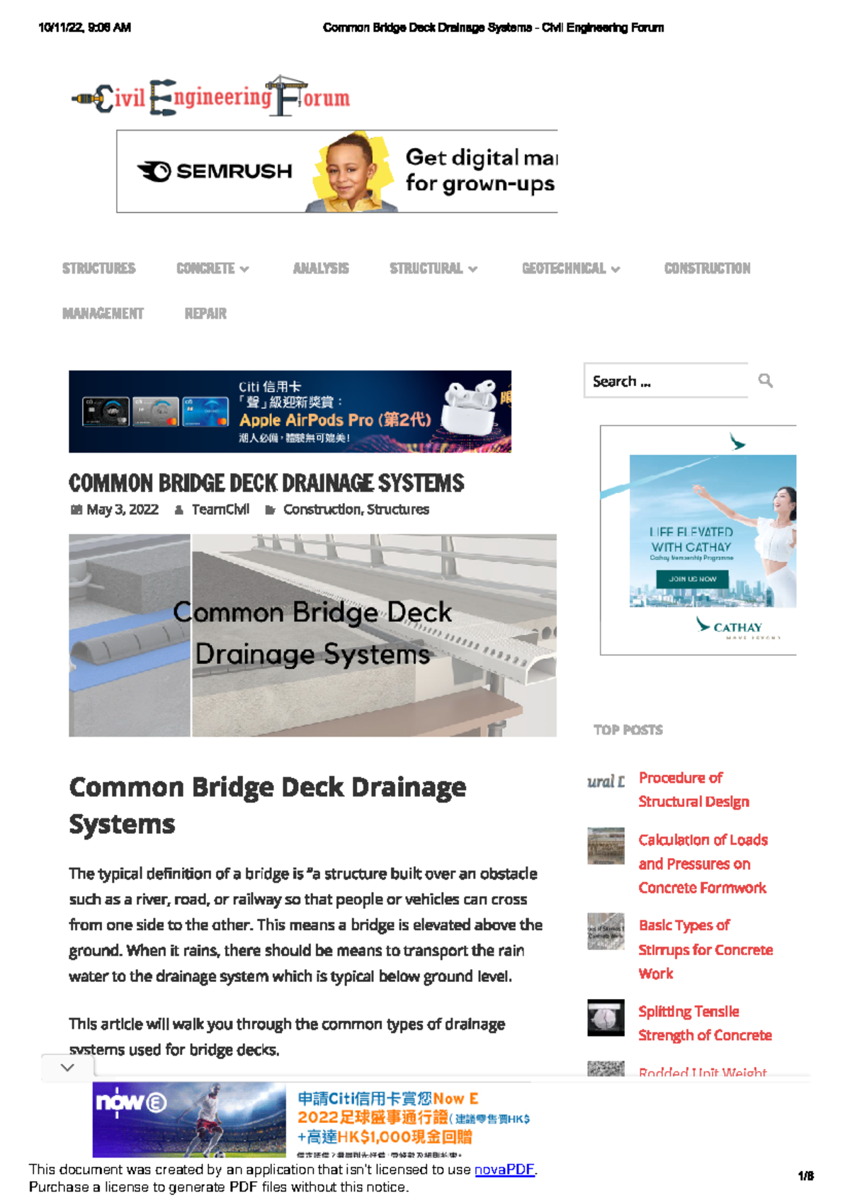 Common Bridge Deck Drainage Systems - Civil Engineering Forum - Bridge ...