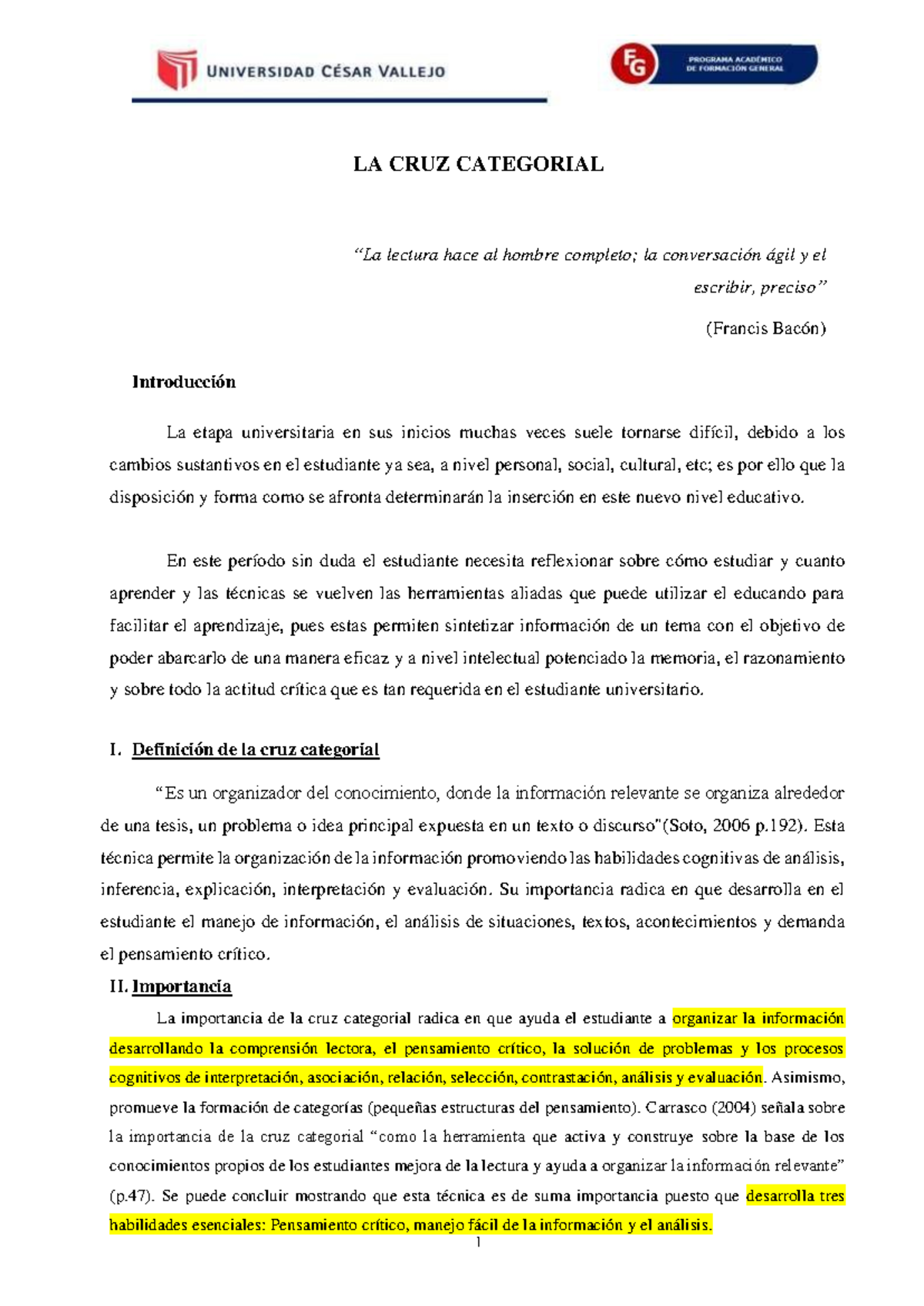 CRUZ Categorial - “Es un organizador del conocimiento, donde la ...