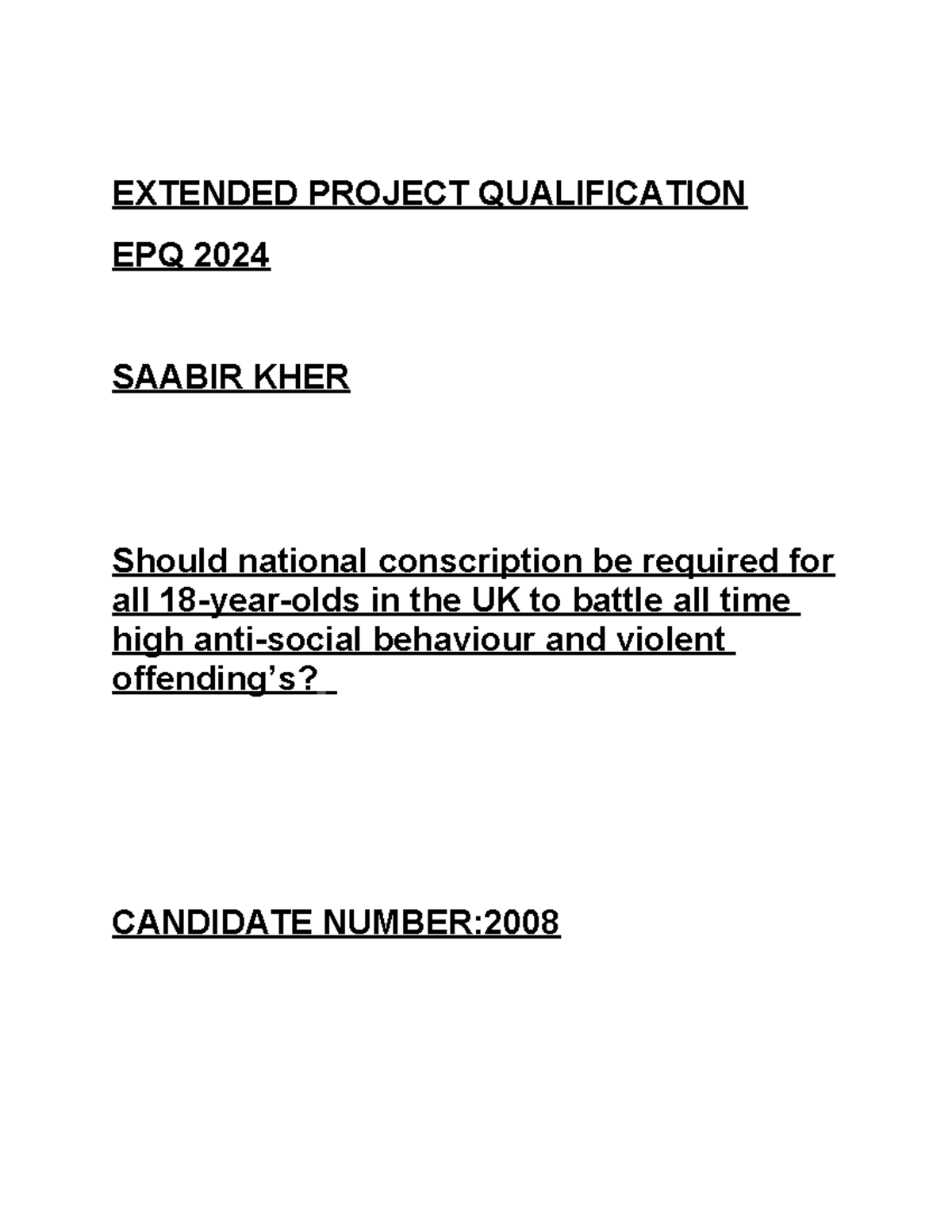 Draft epq23 - SIGMA ALPHA POLP - EXTENDED PROJECT QUALIFICATION EPQ ...