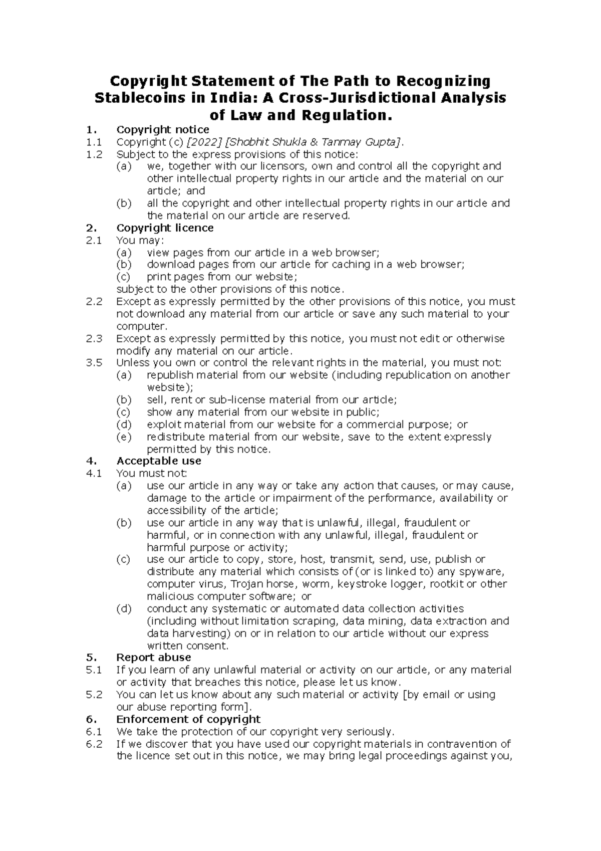 Free-copyright-notice - Copyright Statement of The Path to Recognizing ...