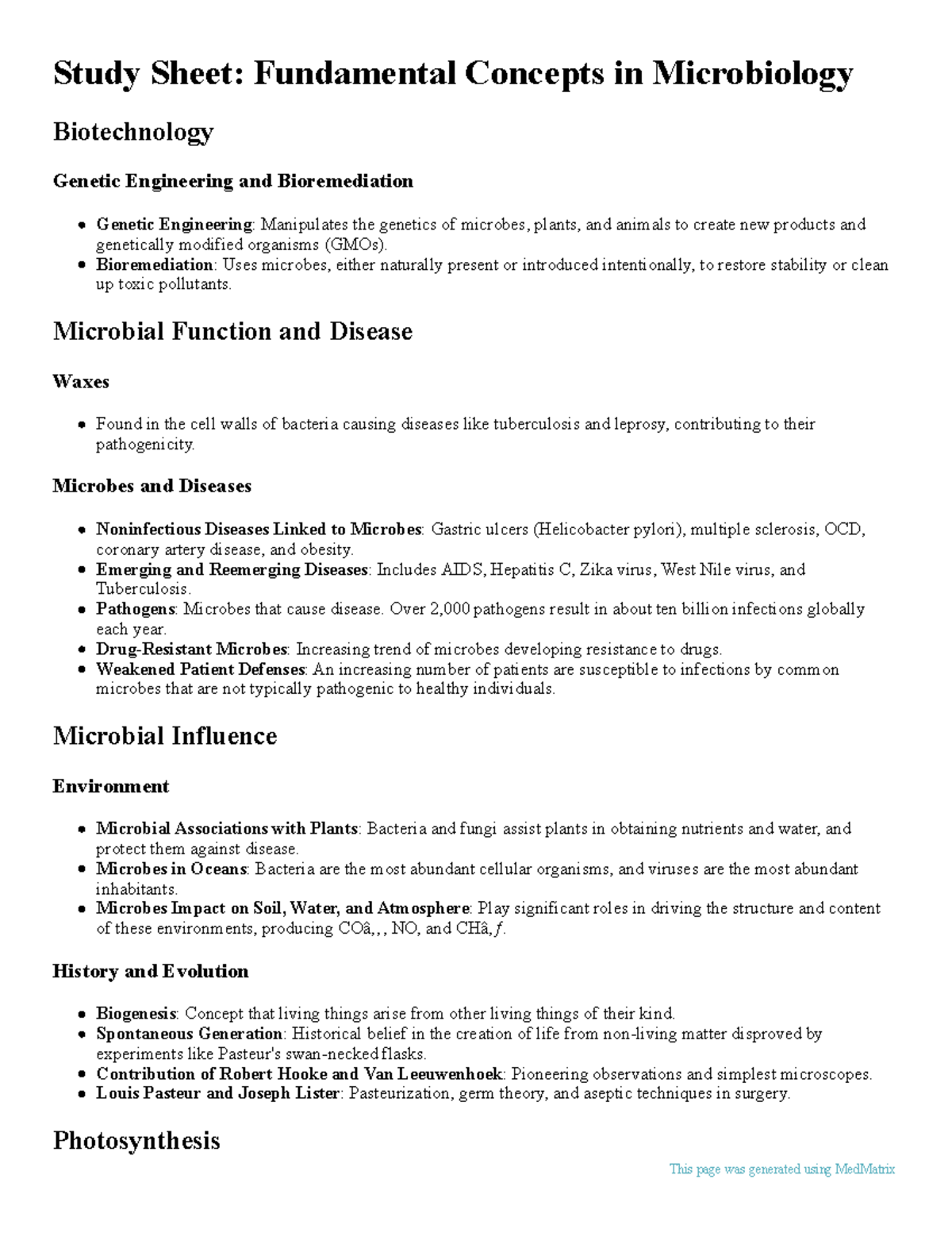 Study Sheet Thu, Sep 5, 2024 - Study Sheet: Fundamental Concepts in ...