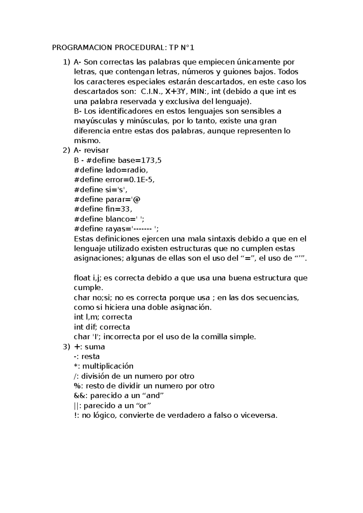 Programacion Procedural TP - PROGRAMACION PROCEDURAL: TP N° A- Son ...