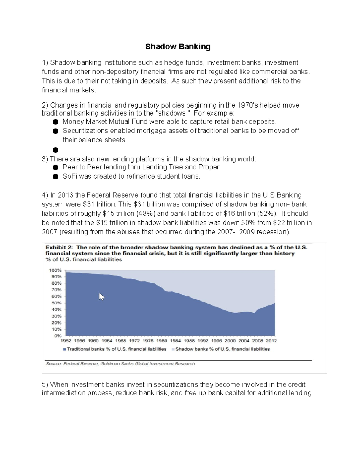 Shadow Banking - Shadow Banking Shadow banking institutions such as ...
