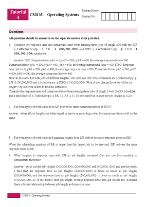 Operating Systems - CS3103 - CityU - Studocu
