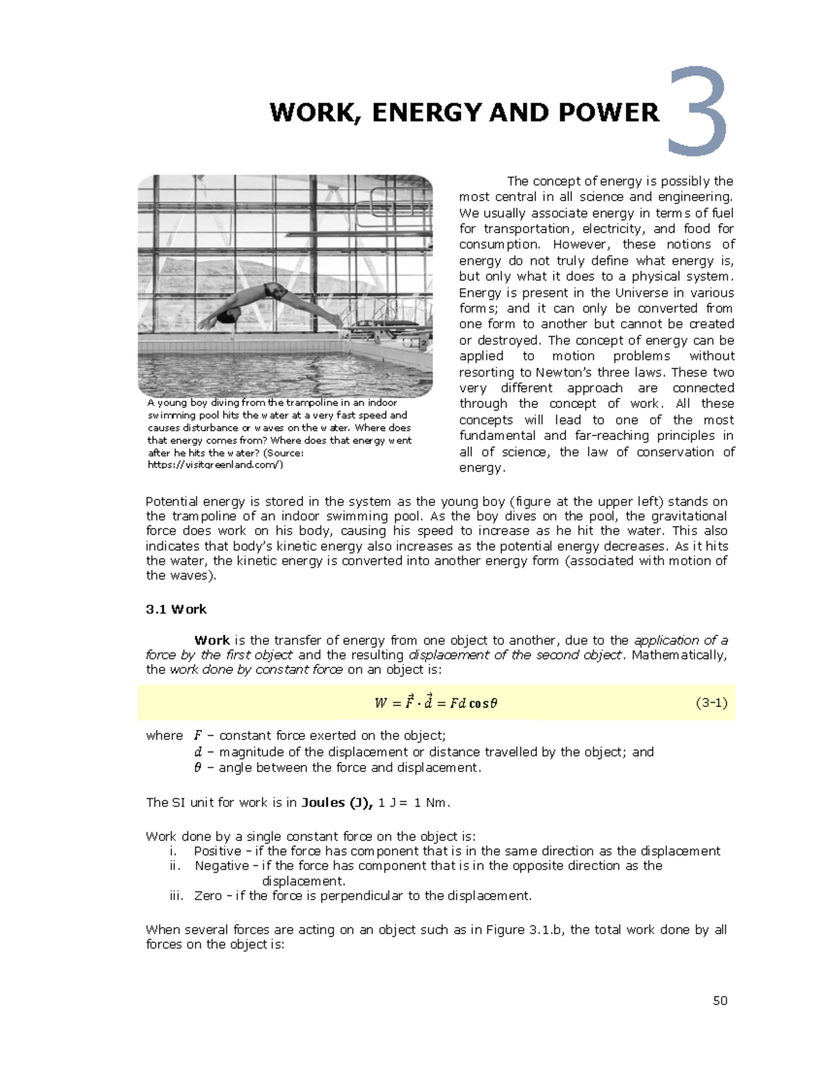Chapter 3 Work Energy and Power 1 13 - WORK, ENERGY AND POWER Potential ...