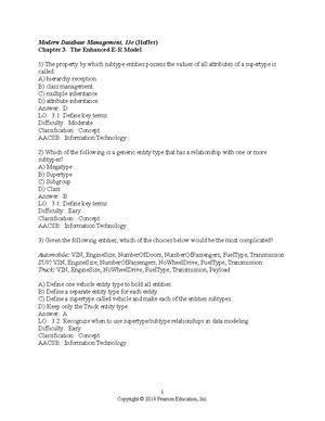 Chapter 7 - answer key - Modern Database Management, 13e (Hoffer ...
